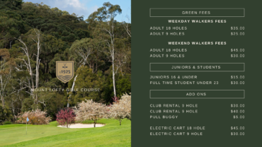 RATES – Mount Lofty Golf Course